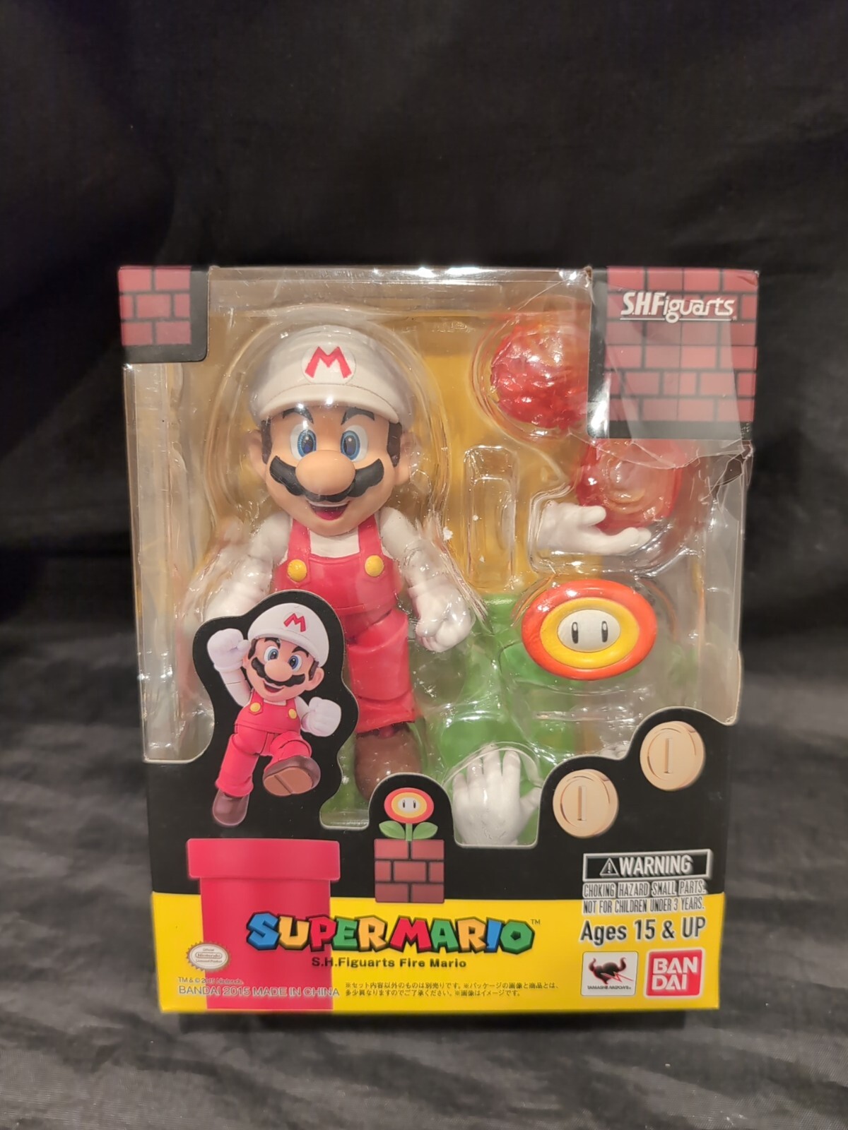 Bandai SH Figuarts Fire Mario Super Mario Action Figure New