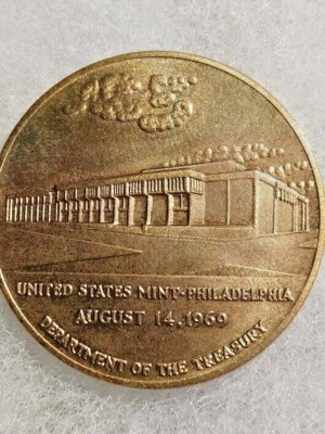 Vintage Aug 14, 1969 US Mint Philadelphia Dept Of Treasury Coin Token ...