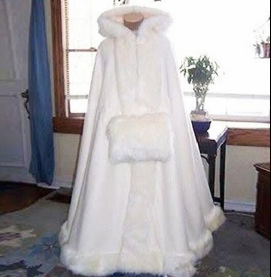 Poncho Women's Coat Hooded Coat Jackets Faux Fur Christmas Warm Wedding ...