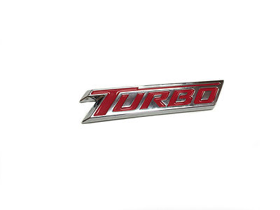 Turbo Emblem Badge Chrome w/ Red Lettering Adhesive | Genuine OEM ...