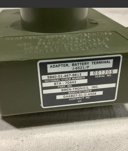 BREN-TRONICS J-6521/P BATTERY ADAPTER TERMINAL NSN: 5940-01-467-8813 ...