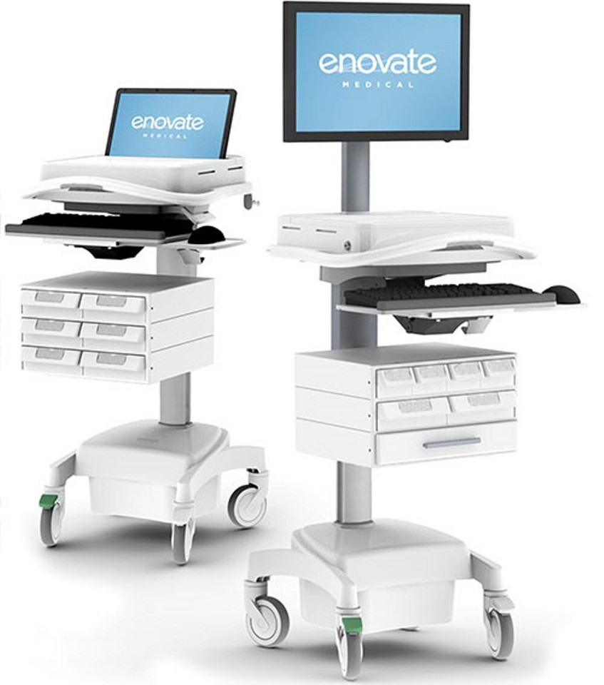 ENOVATE MEDICAL REMOTE HEALTHCARE PC COMPUTER CART POWER LIFT W ...