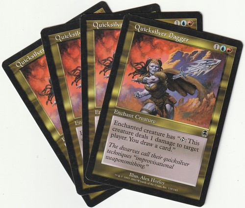 4 MAGIC The Gathering QUICKSILVER DAGGER Enchantment PLAYSET APC/EN NM ...