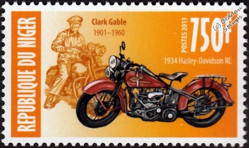 1934 HARLEY DAVIDSON RL 45 (Clark Gable) Motorcycle Motorbike Stamp ...