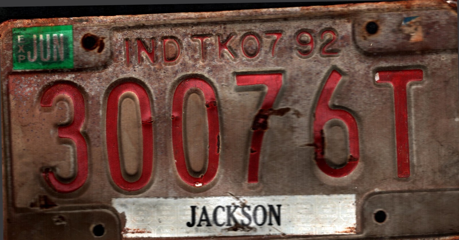 Vintage Indiana License Plate -1992 Crafting Birthday Jackson County | eBay