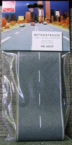 BUSCH HO scale ~ FLEXIBLE 'TARMAC' ROADWAY ~ 100 CM LONG self adhesive ...