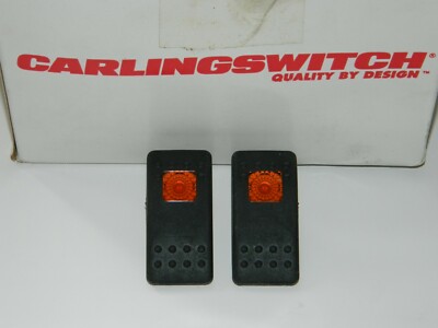 New Pair (2) Carling Actuator Rocker Switch Cover Black Soft Rubber 1 ...