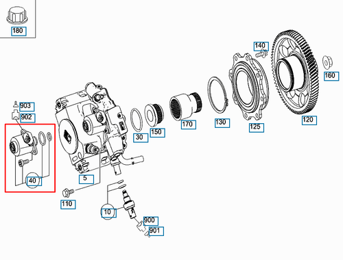 MB C-CLASS W204 Fuel Quality Pressure Control Valve A6510740084 2.1 ...