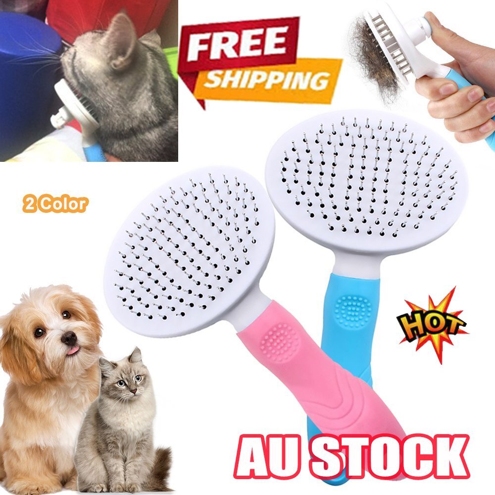 Self Cleaning Brush Slicker For Dog And Cat Hair Particle Massages Pet ...