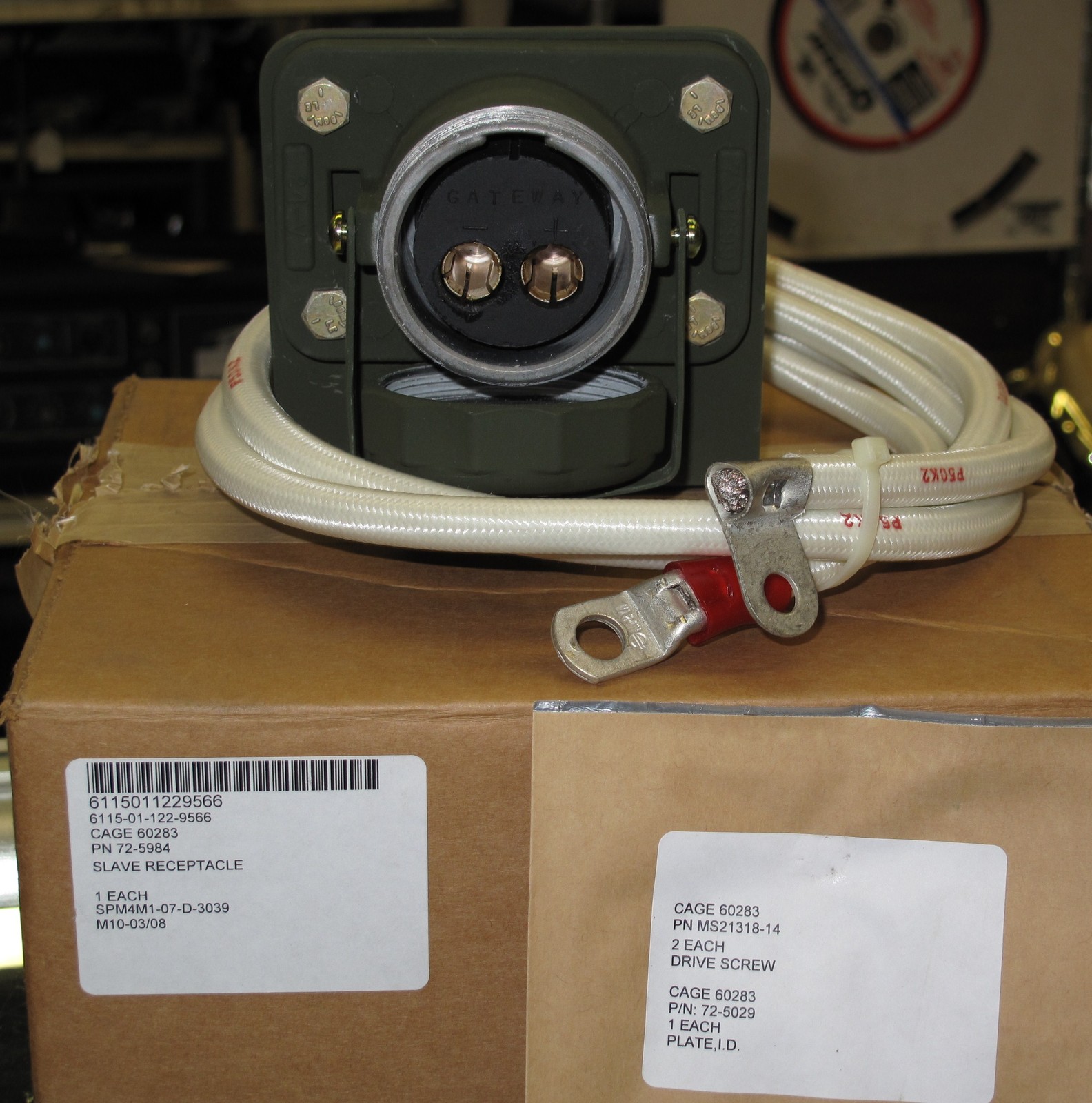 MILITARY MEP-002A MEP-003A GENERATOR 2 PIN SLAVE PORT PLUG RECEPTACLE ...