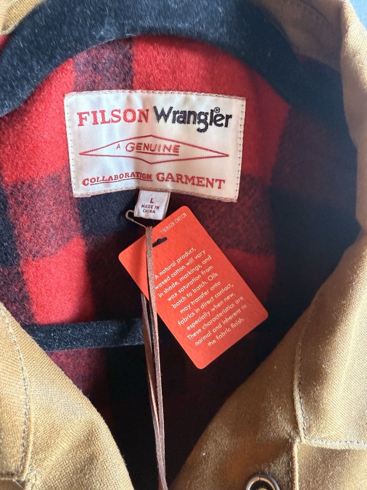 Wrangler x Filson Adventure Jacket - Dark Tan Size LG New with Tags | eBay
