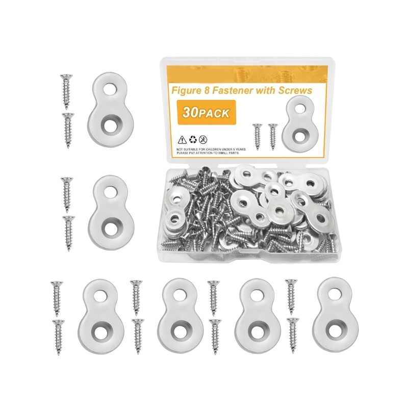 30PCS Strong Figure 8 Brackets & Screws Strong for Wooden Furniture ...
