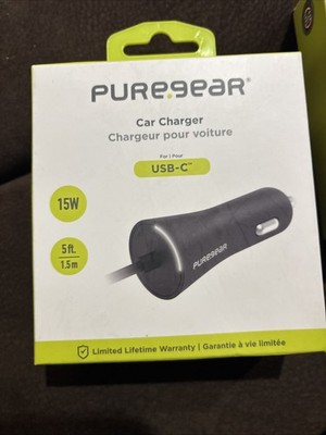 Puregear 15W Coiled Corded USB-C Car Charger 5V/3A Brand New 5ft ...
