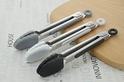 Small Silicone Tongs 7inch Mini Serving Tongs Set Of 3 black White Gray ...