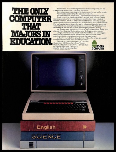 1984 Acorn BBC Micro Computer PRINT AD Retro Education School ...