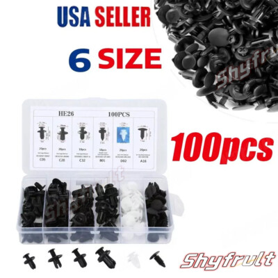 For Subaru 100Pcs-Bumper Hood-Clips Retainer Rivet Fastener Fender Push ...