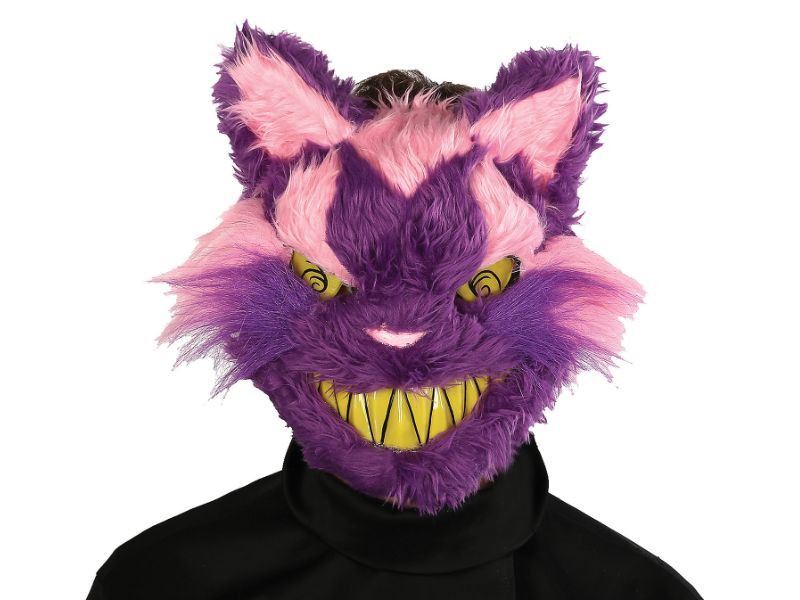 Mischievous Cat Mask Halloween Pink Purple Whiskers Kitten Costume ...