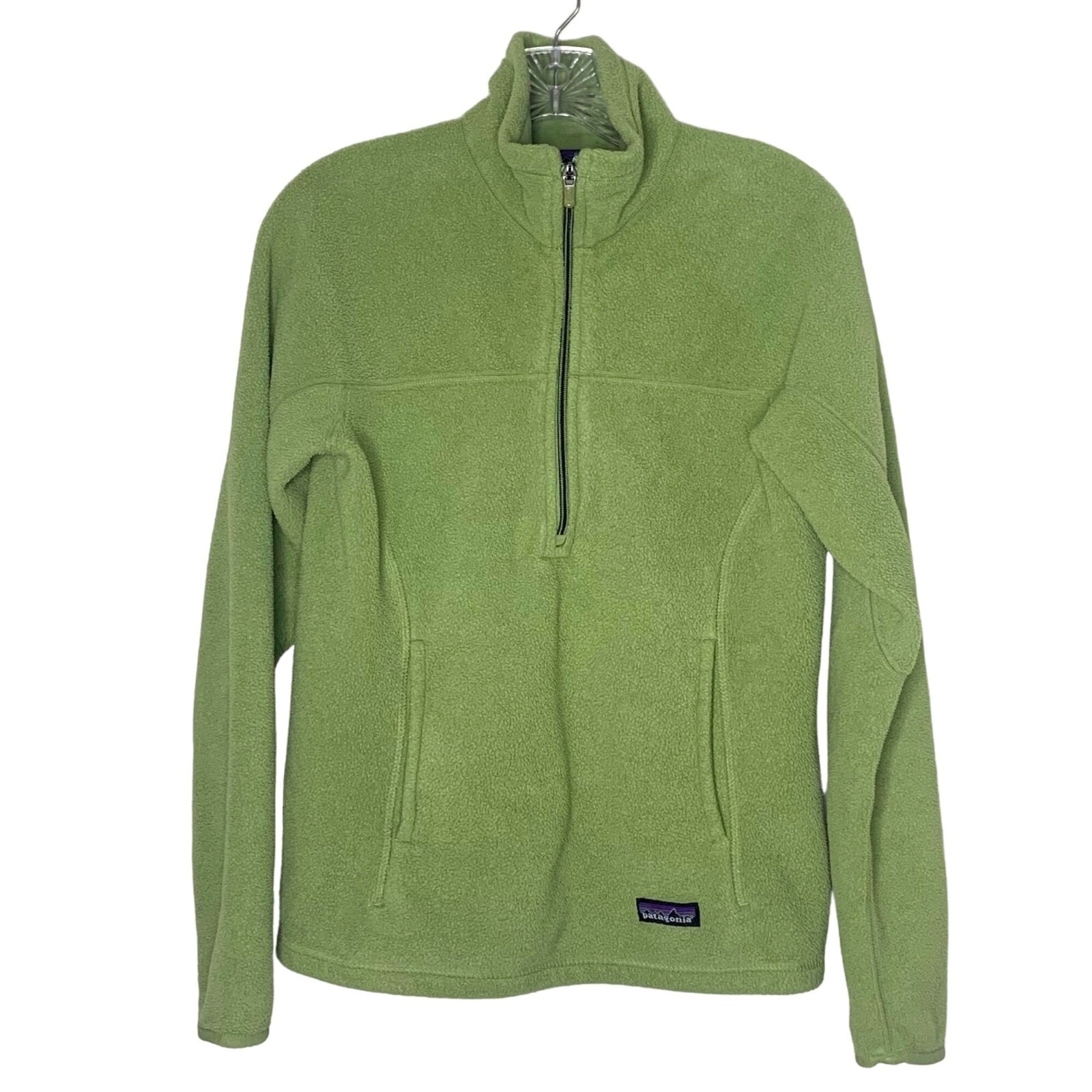 Patagonia Synchilla Fleece Half Zip Green Sweater Jacket Women’s Size ...