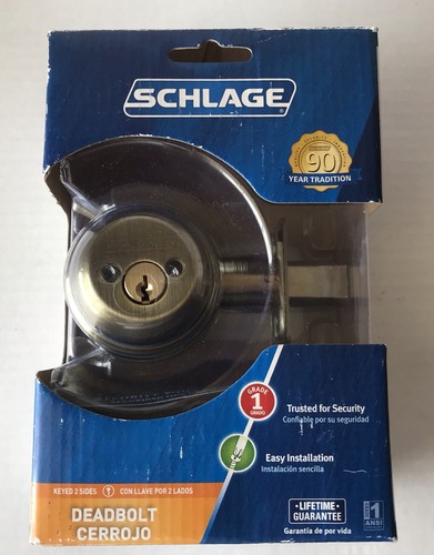 Schlage Double Cylinder Deadbolt Door Lock Double-Sided Keyed B62N V ...
