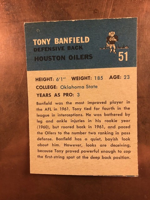 1962 Fleer - #51 Tony Banfield for sale online | eBay