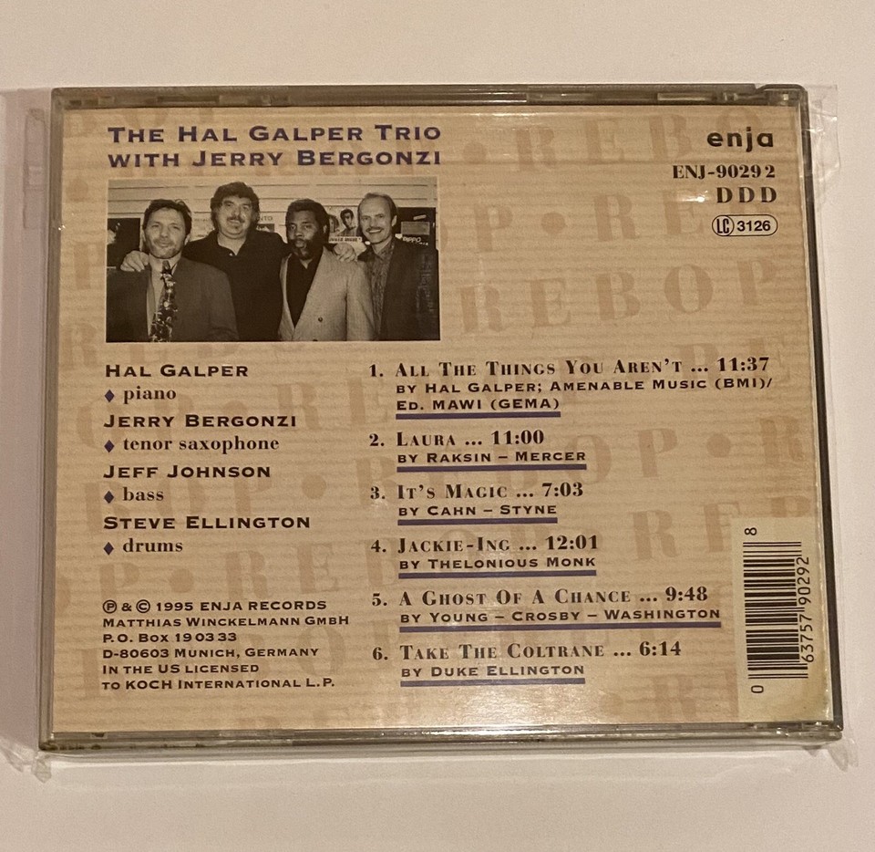 The Hal Galper Trio - Rebop - With Jerry Bergonzi - Like New - Import - Rare 63757902928| eBay