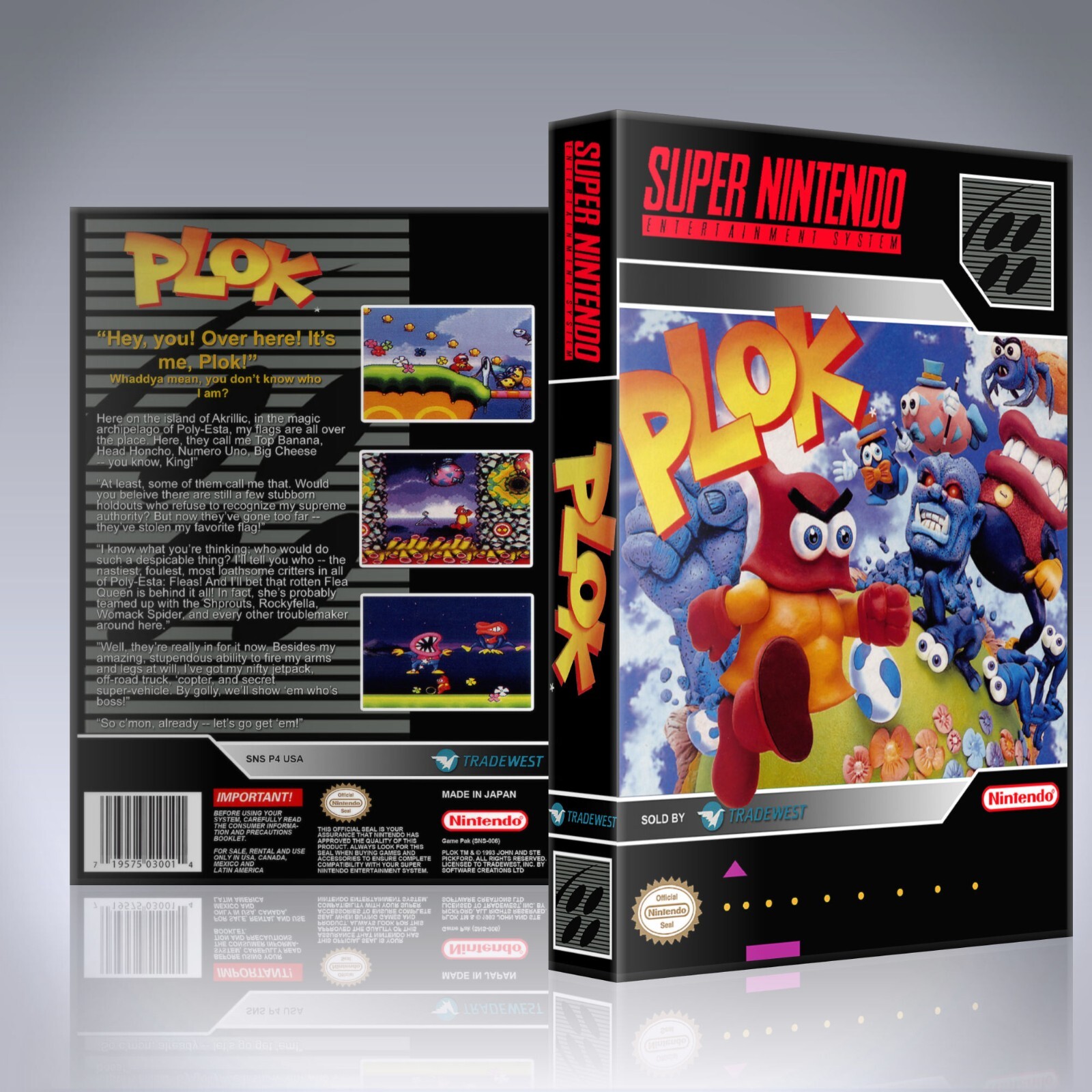 SNES Case - NO GAME - Plok | eBay