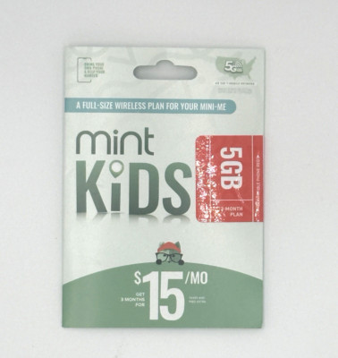 Mint Kids Mobile Prepaid SIM Card Kit With 5GB Data Unlimited Talk/Text ...