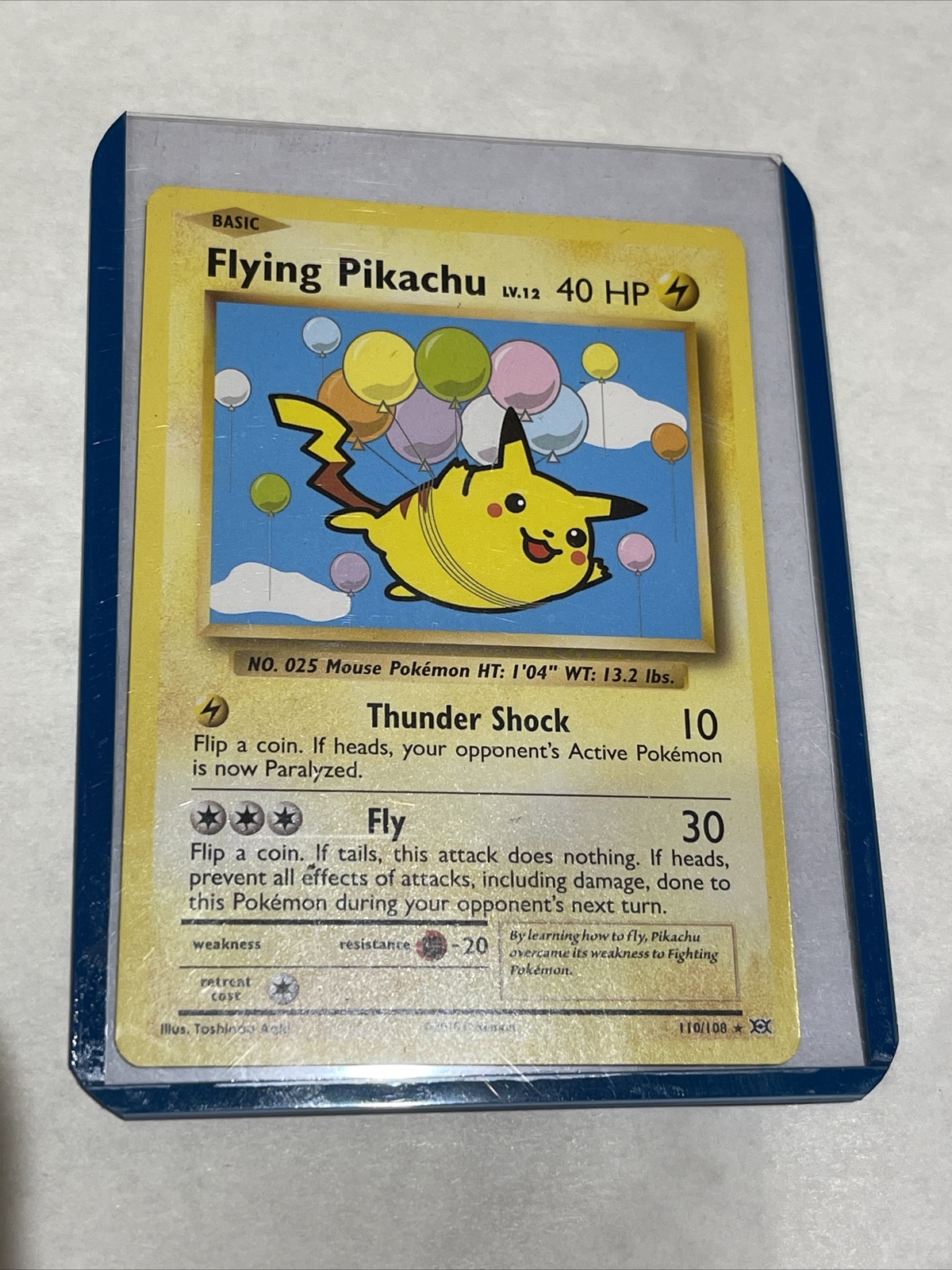 Pokemon card Flying Pikachu 110/108 2016 Near Mint in Clear Protective ...