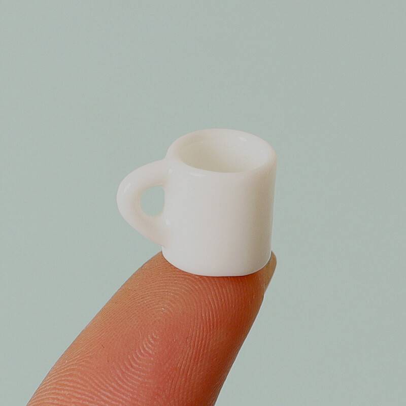 10pcs/se Dollhouse Pure White Tableware Mini Dishes Cups Miniature Food ...