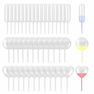 150x Plastic Heart Round Rectangular Squeeze Pipettes Fit for cakes ice ...