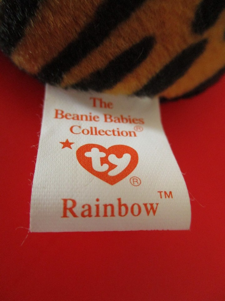 TY SPINNER BEANIE BABY~With Oddity Swing Tag~🌈Rainbow~DOB~10-28-96~🌟 ...