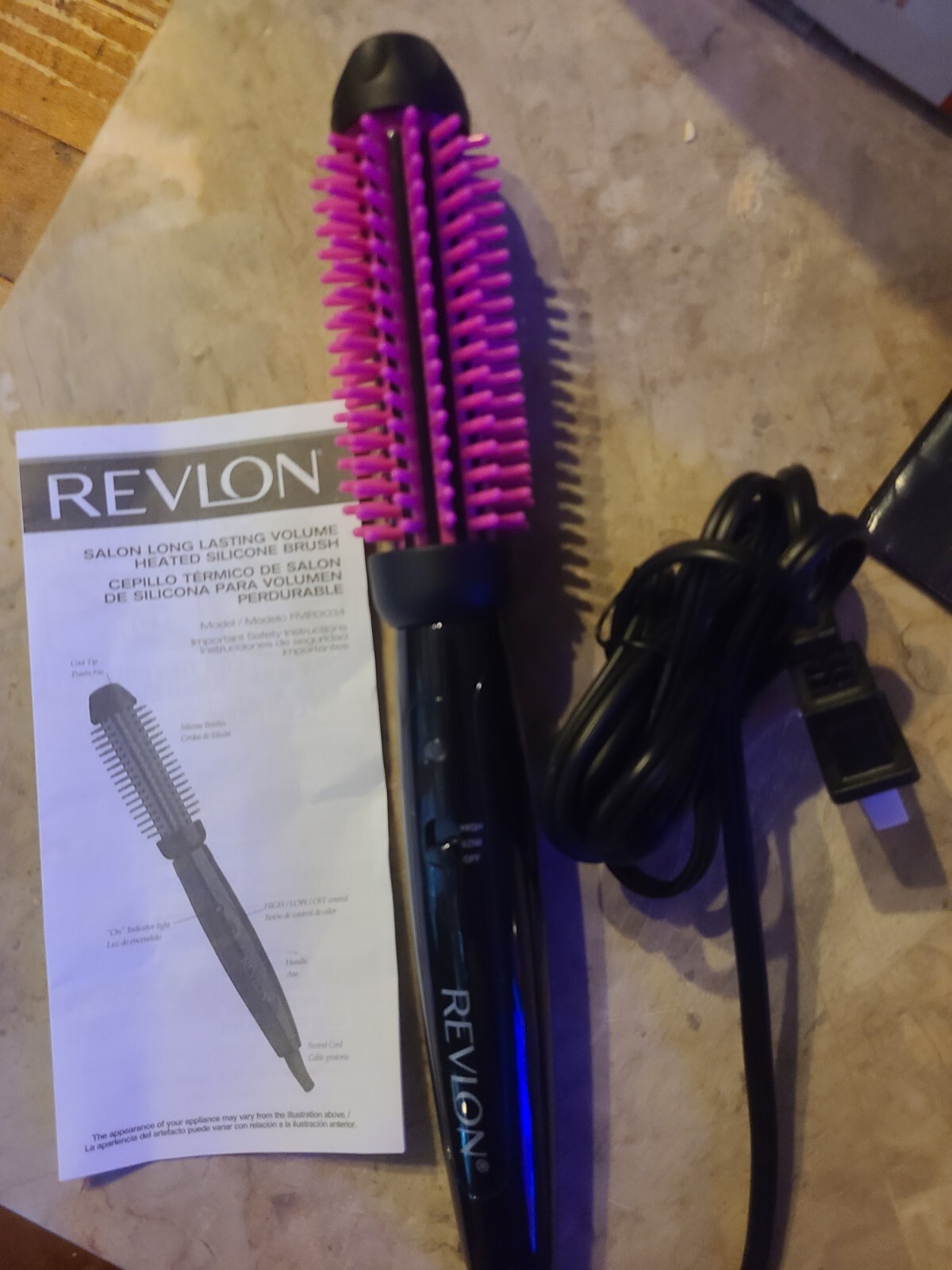 Revlon Pro Collection Long Volume Heated Silicone Bristle Barrel Brush ...