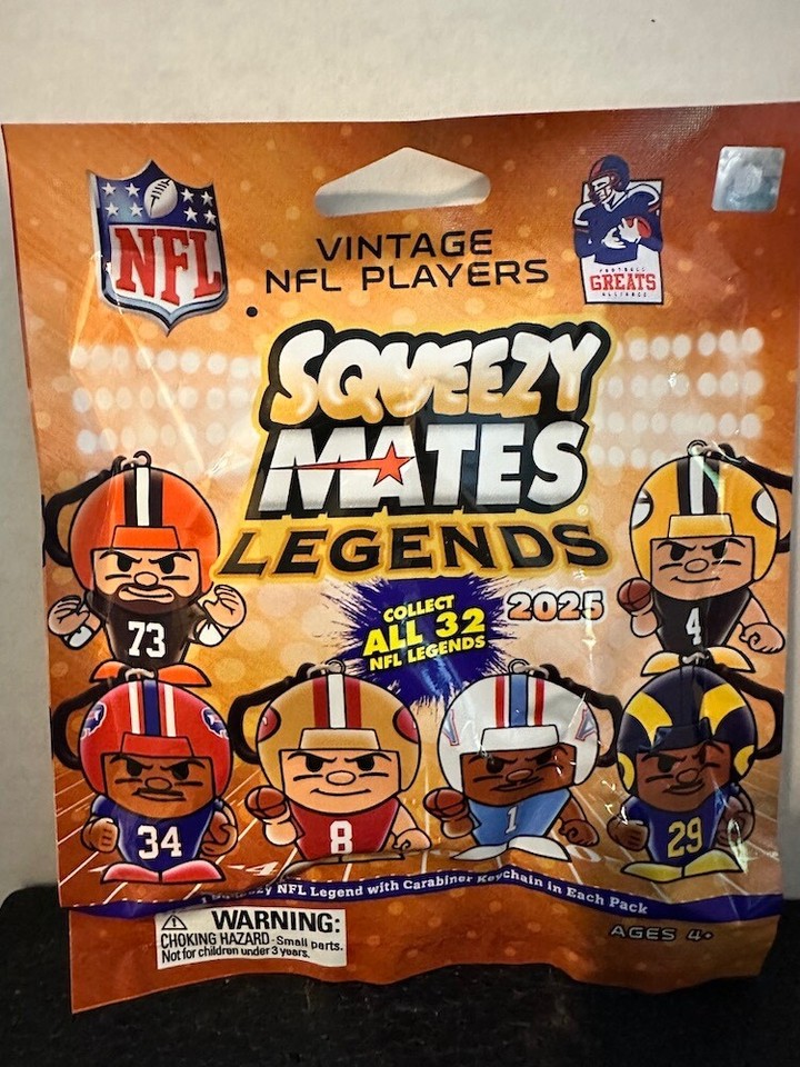 2025 NFL Series 2 LEGENDS (YOU CHOOSE) Squeezy Mates Squishy Keychain ...
