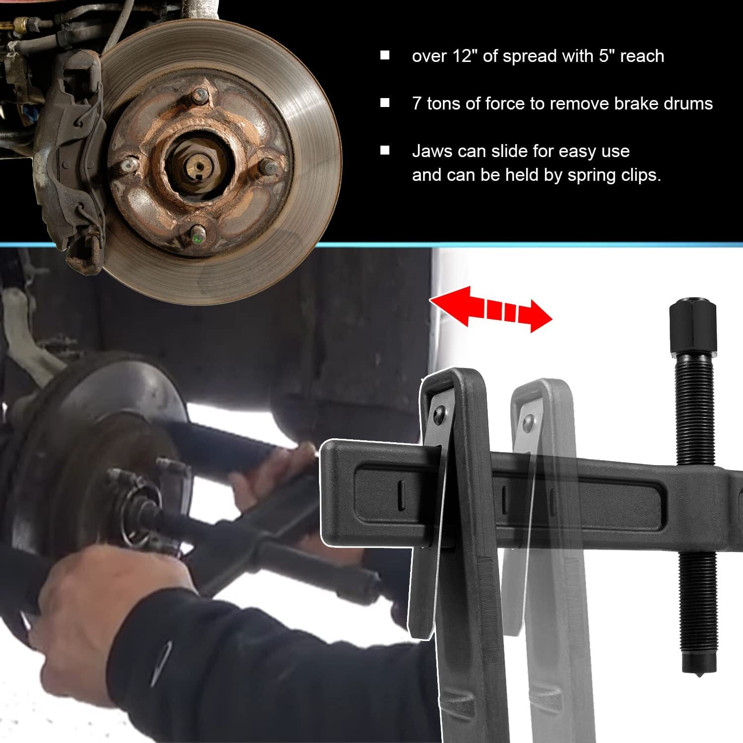 6980 Heavy Duty Brake Drum and Rotor Puller For Brake Drums Rotors ...