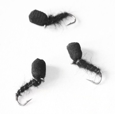 Top Hat Foam Top Hat Emerger Suspender Buzzer Black 10 12 14 16 Trout ...