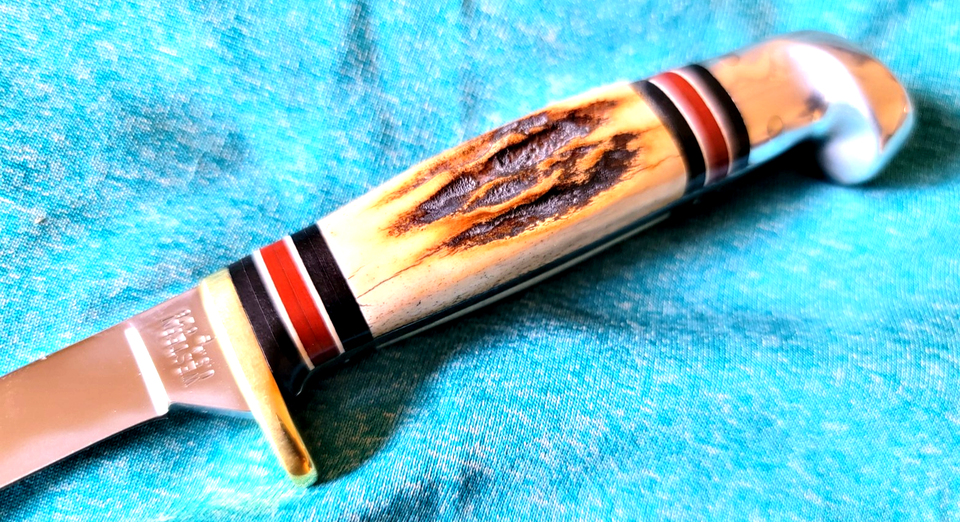 Western USA Stag/Antler 628 Fixed Blade Trout/Fish Knife w/case Unused ...