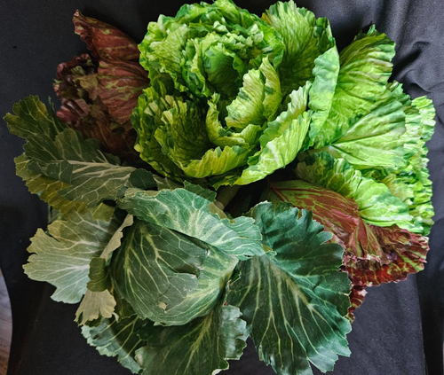 6 Pcs. Faux Cabbage & Lettuce, Artificial Vegetables Realistic Fake ...