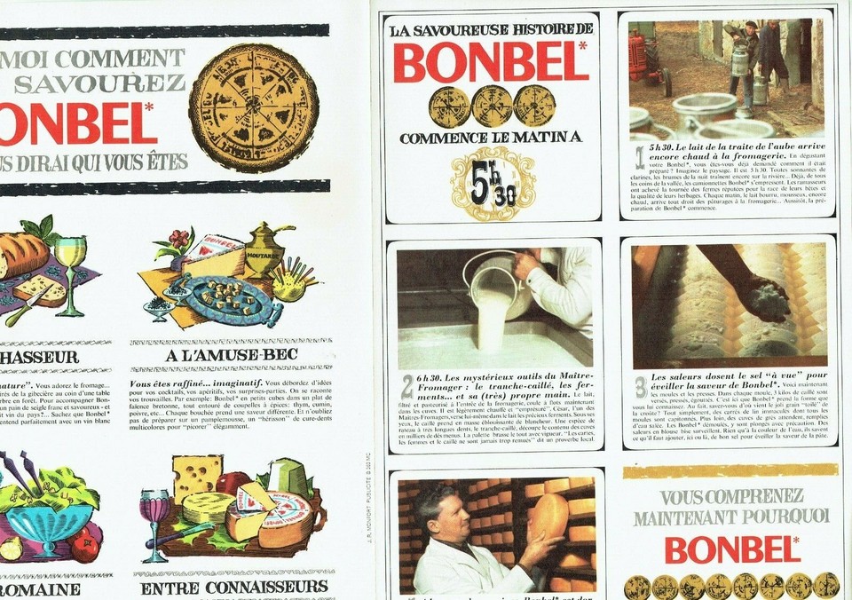 Publicité Advertising 099 1963 Bonbel fromage poster 48 x34 retco verso ...