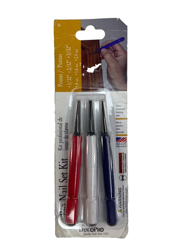 DASCO PRO Inc - 3 Pcs Pro Nail Punch Set kit 1/32” 2/32” 3/32” USA MADE ...