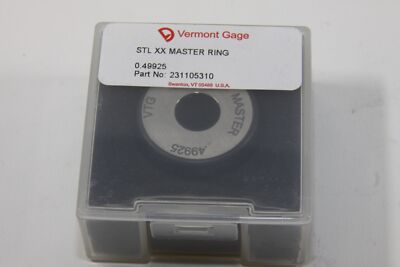 VERMONT GAGE MASTER RING GAGE STEEL XX .49925 PN 231105310 | eBay