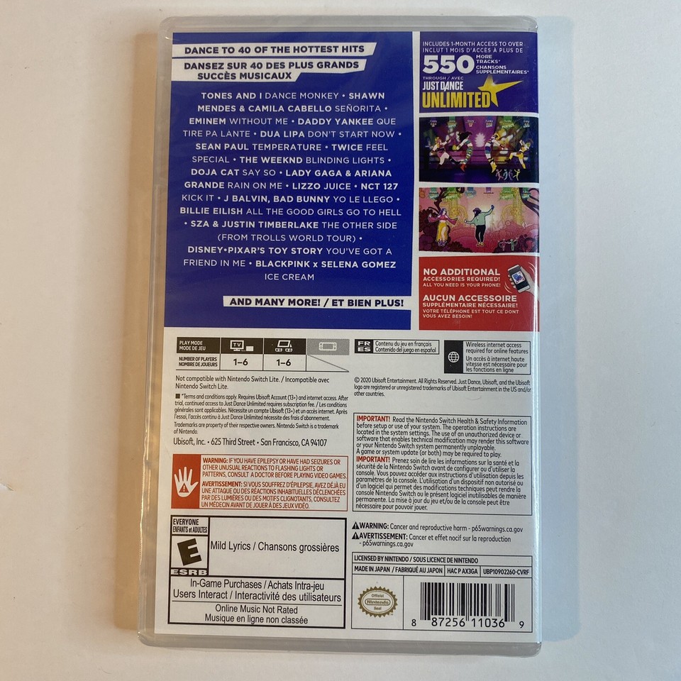 NEW & Sealed: Just Dance 2021 for Nintendo Switch (Ubisoft, 2020 ...