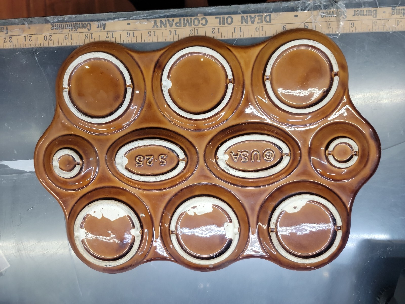 Vintage California Pottery Hamburger Condiment Serving Tray Platter ...