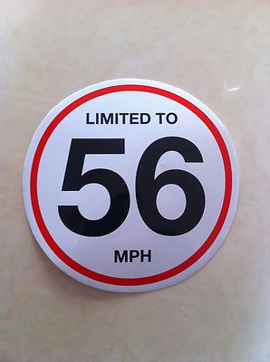 2 X 150 Mm Vehicle Speed Limited To 56 Mph Restriction Stickers Vinyl ...