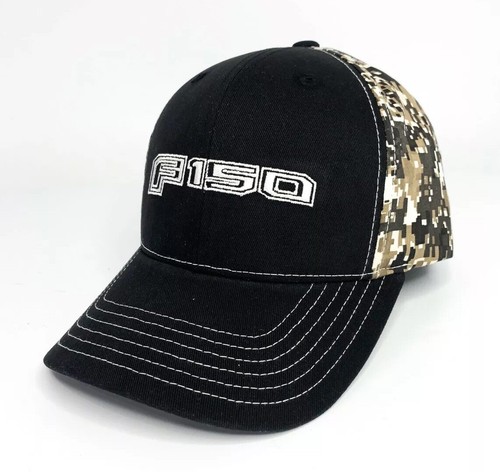 Hat / Cap w/ Ford F-150 Script Emblem - Black / Brown Digital Camo | eBay