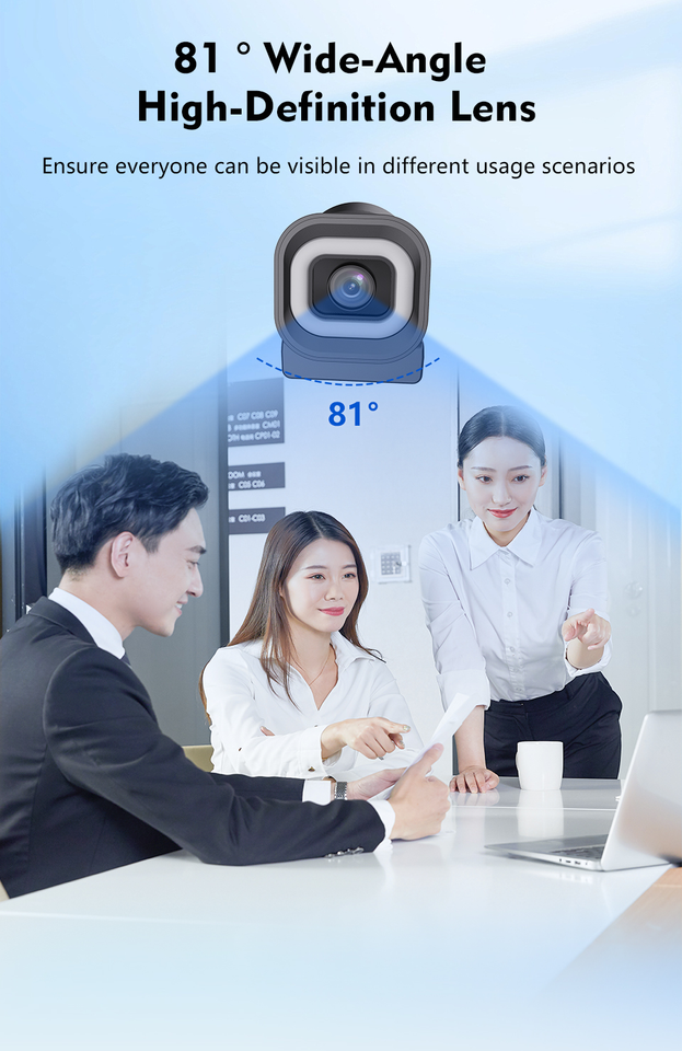 TOALLIN 4K PDAF Webcam,Built-in Ring Light & Remote,Dual Mics,Wide ...