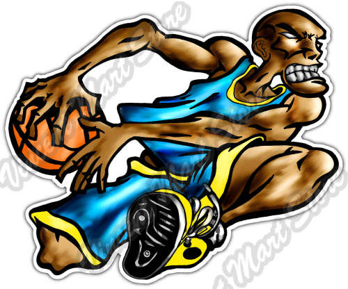 Basketball Run Athletic NBA NCAA Sport Car Bumper Vinyl Sticker Decal 5 ...