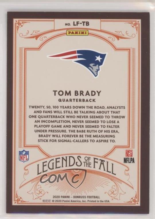2020 Panini Donruss Legends of the Fall Red Tom Brady #LF-TB | eBay
