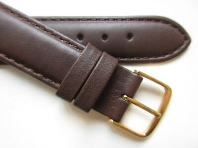 Chocolate Brown XL 16 MM untapered leather watch band strap | eBay