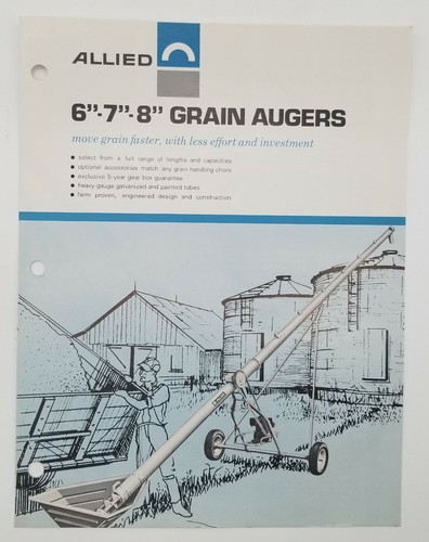 Vintage Allied 6" 7" 8" Grain Augers Chicago Sales & Dealer Advertising ...