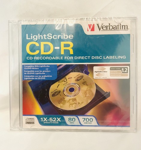 Verbatim LightScribe CD-R Disc 80 Min/700 MB/52X Speed * New Sealed | eBay